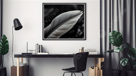 책상 위에 걸려 있는 잎사귀의 흑백 이미지 검은 액자 그림 배경 일러스트 및 사진 무료 다운로드 Pngtree