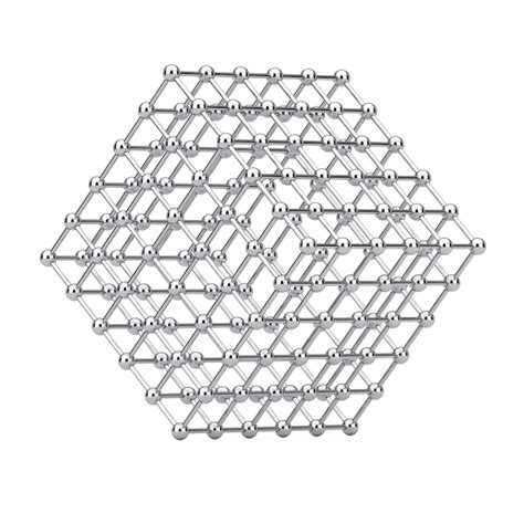 Premium Photo Digital Data Visualization Concept Abstract Chrome Wireframe Atom Mesh Cube On