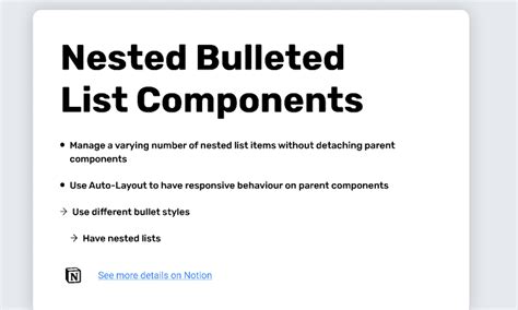 Nested Bulleted List Components Figma