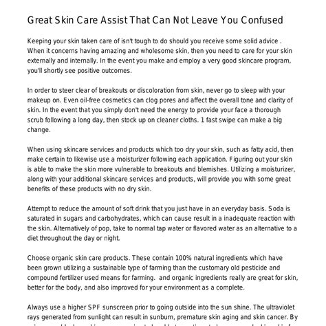 Great Skin Treatment Assist That Can Not Leave You Confusedqjonipdf