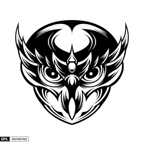Premium Vector Head Owl Vector Illustration