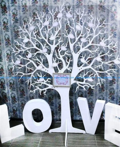 Love Tree File Cdr And Dxf Free Vector Download For Laser Cut CNC Free Download Vector Files
