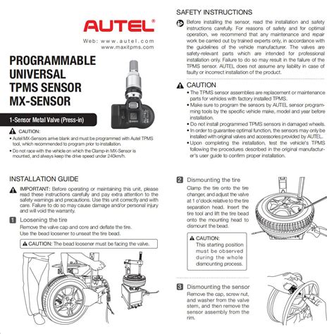 autel tpms sensor mx sensor 2 in 1 tire pressure monitor tire replacem