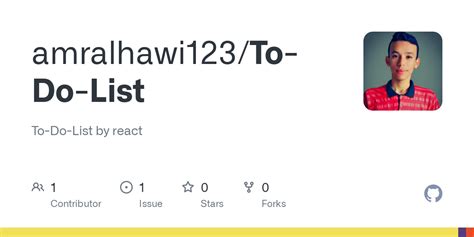 GitHub Amralhawi To Do List To Do List By React