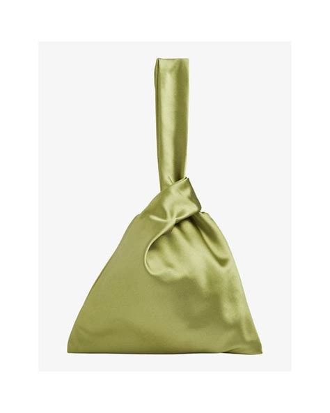 Lk Bennett Taylor Loop Through Satin Handbag In Green Lyst