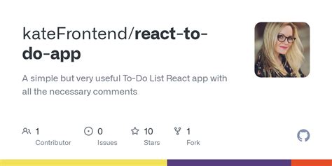 GitHub KateFrontend React To Do App A Simple But Very Useful To Do List React App With All