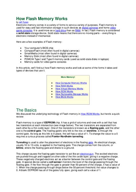 Pdf How Flash Memory Works