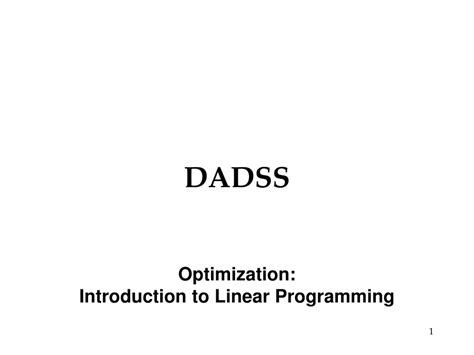 Ppt Optimization Introduction To Linear Programming Powerpoint