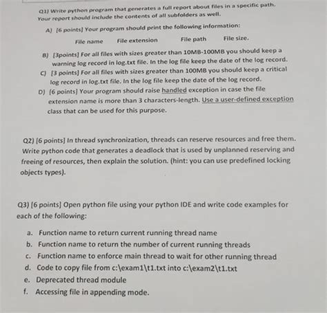 Solved Q1 Write Python Program That Generates A Full Report