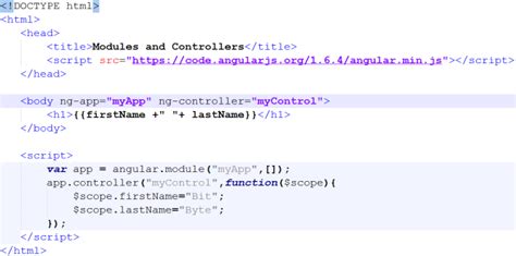 Angularjs Modules And Controller Bit Byte