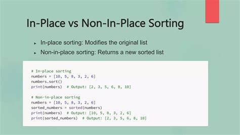 Sort Function In Python Pptx