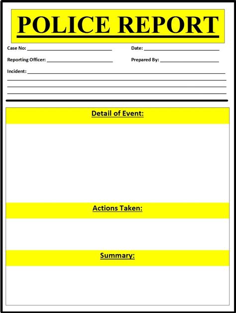 Free Police Report Template Free Report Templates