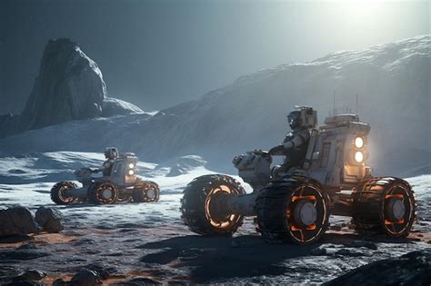 Astronauts Deploying A Network Of Autonomous Rover 00033 03 Premium Ai Generated Image