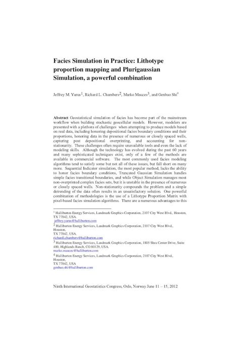 Pdf Facies Simulation In Practice Lithotype Proportion · Facies Simulation In Practice