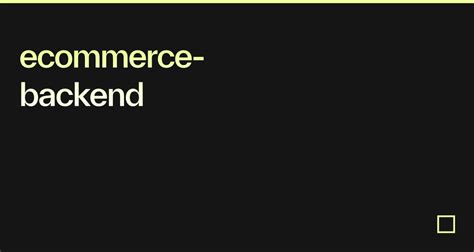 Ecommerce Backend Codesandbox