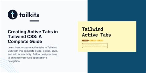 Creating Active Tabs In Tailwind Css A Complete Guide Tailkits