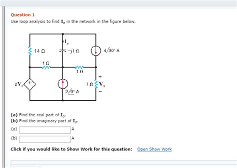 solved question 1 use loop analysis to find i in the network