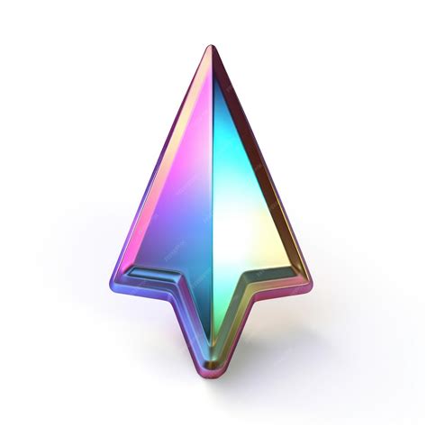 Metal Cursor Icon Iridescent White Background Blackboard Triangle
