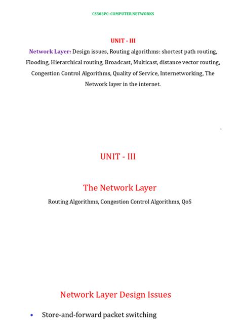 Cn Unit 3 Pdf Routing Internet Protocols