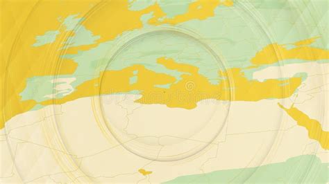 Abstract Map Of Malta And Surrounding Regions With Circular Patterns
