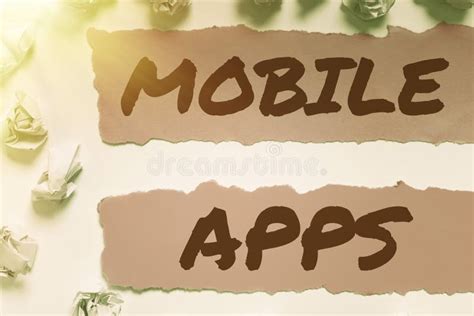 Conceptual Display Mobile Apps Internet Concept A Software Application Designed To Run On