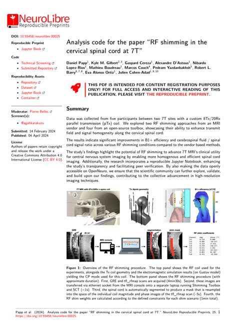 Pdf Analysis Code For The Paper “rf Shimming In The Cervical Spinal