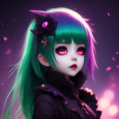 Anime Vampire Girl With Purple Hair