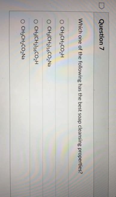 Solved Question 7which One Of The Following Has The Best