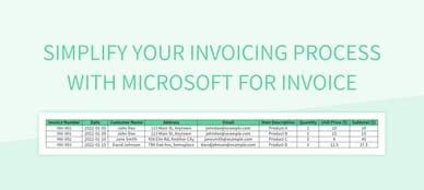 Simplify Your Invoicing Process With Microsoft For Invoice Excel Template And Google Sheets File