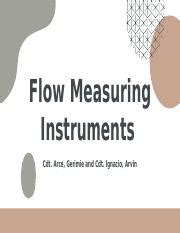 Understanding Flow Measuring Instruments Working Principles And Course Hero