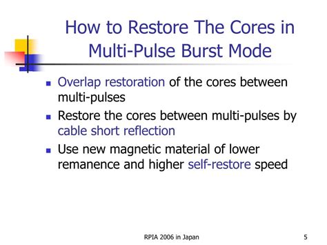 ppt the restoration of magnetic cores in multi pulse burst mode