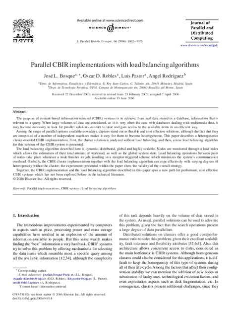 Pdf Parallel Cbir Implementations With Load Balancing Algorithms
