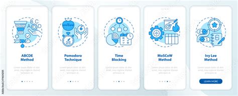 Prioritization Techniques Blue Onboarding Mobile App Screen
