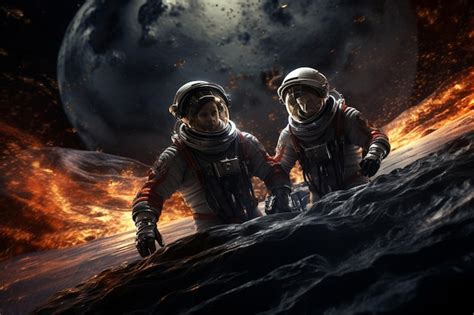 Premium Photo Astronauts In Spacesuits