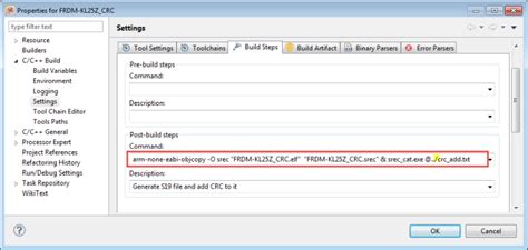 Crc Checksum Generation With ‘srecord Tools For Gnu And Eclipse Mcu