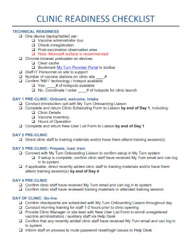 Free 20 Readiness Checklist Samples In Pdf