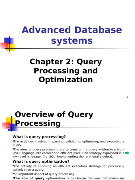 Chapter 2 Query Processing And Optimization Autosaved Pdf