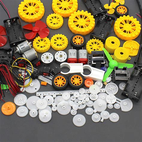 Feichao Diy 자동차 모델 기어 키트 모터 액슬 타이어 부싱 구리 기어 베벨 랙 조립 스템 교육 학습 및 교육