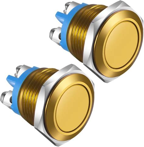Amazon Com Gebildet Mm A V V DC V VAC Gold Shell Screw Terminal Momentary Push