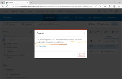 solved arcgis online how to delete content item of “hub esri