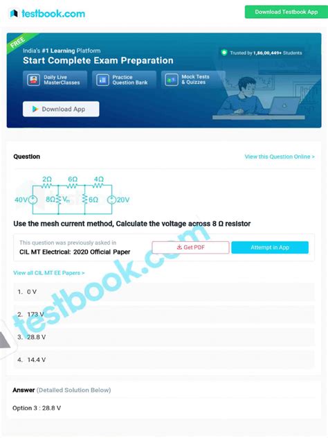 Use The Mesh Current Method Calculate The Volta 5 240411 102832 Pdf
