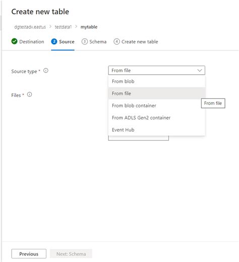 Creating An Azure Data Explorer Table