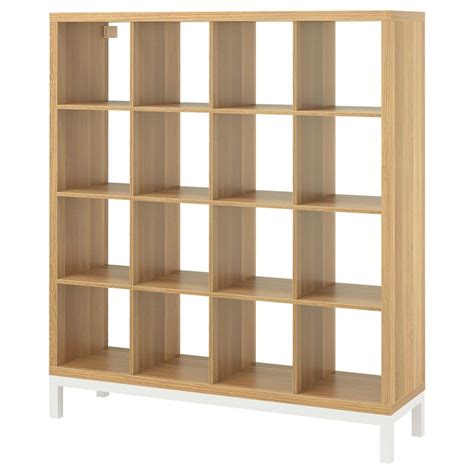 Kallax Cube Storage Unit With Underframe Oak Effect White 147x164 Cm