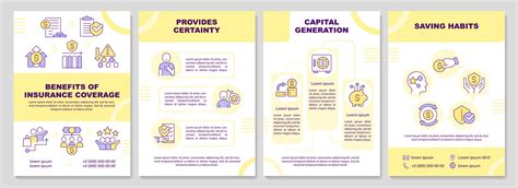 Benefits Of Insurance Coverage Yellow Brochure Template Leaflet Design