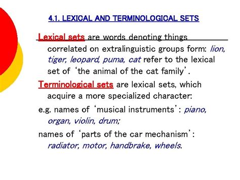 Semantic Classification of Words Lecture 7 SEMANTIC LASSIFICATION