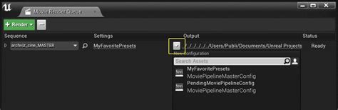 How To Use The Movie Render Queue For High Quality Renders Unreal Engine Documentation