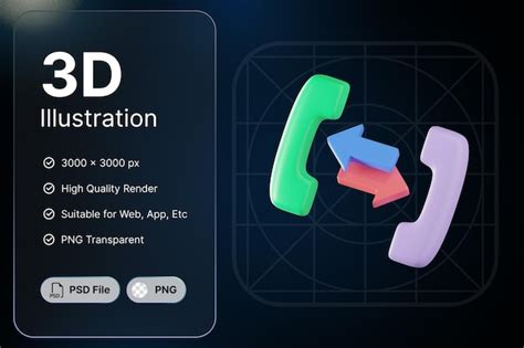 Premium Psd 3d Render Call Forwarding Communication Concept Modern