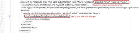 application template include by default toggle for module doesn t