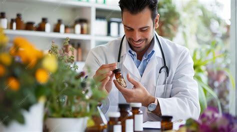 Male Doctor Naturopathic Doctor Using Alternative Medicine A Patient