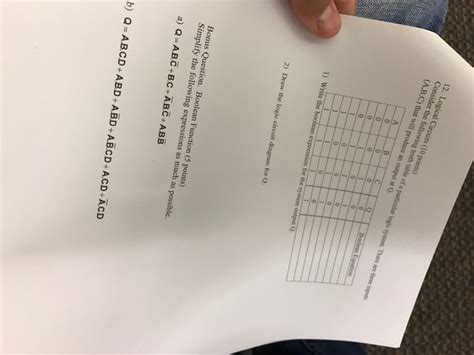Solved Logical Circuits Consider The Following Truth Table